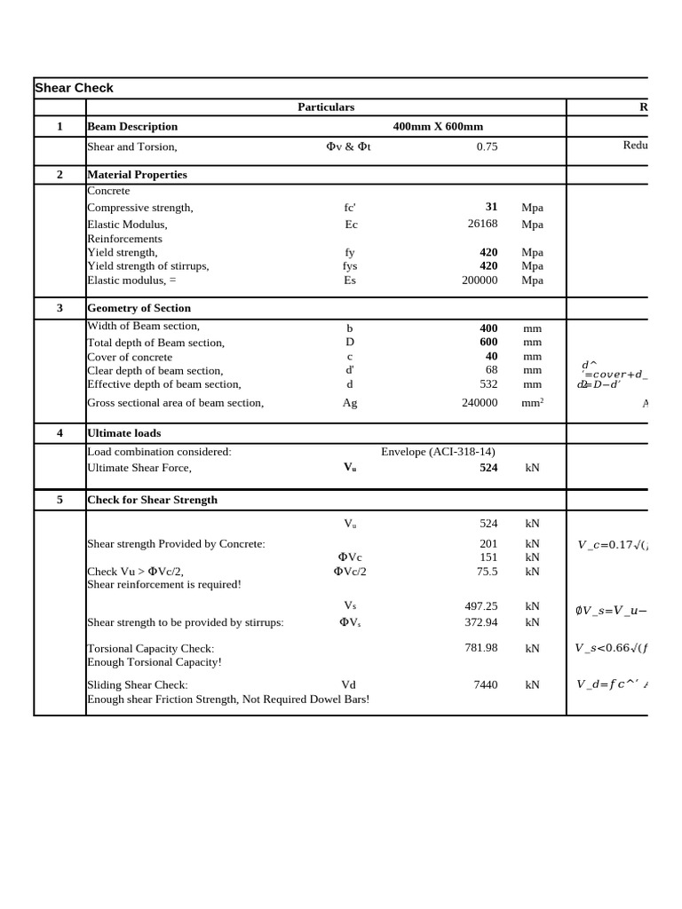 Shear Check For Beam | PDF