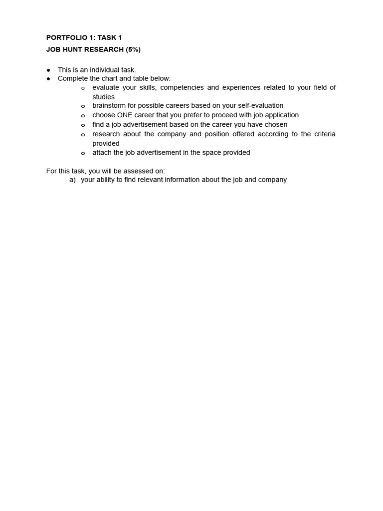 Task 1 - Job Hunt Research (212348) | PDF
