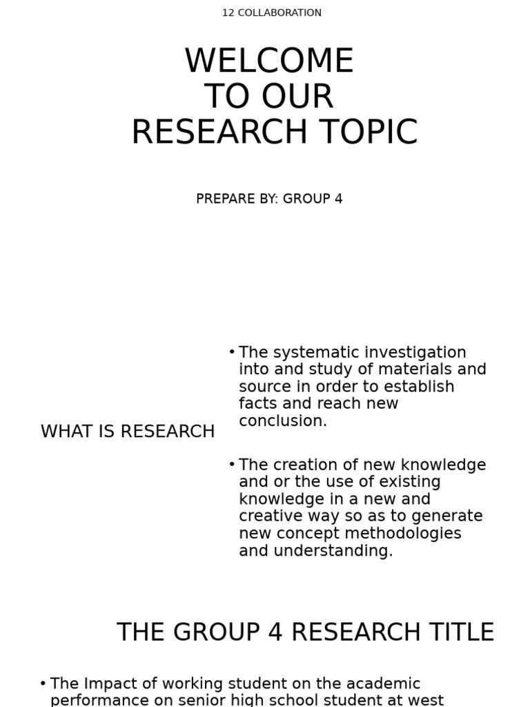 Group 4 Research Title | PDF