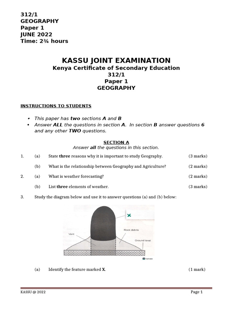 Geography Paper 1 Questions | PDF