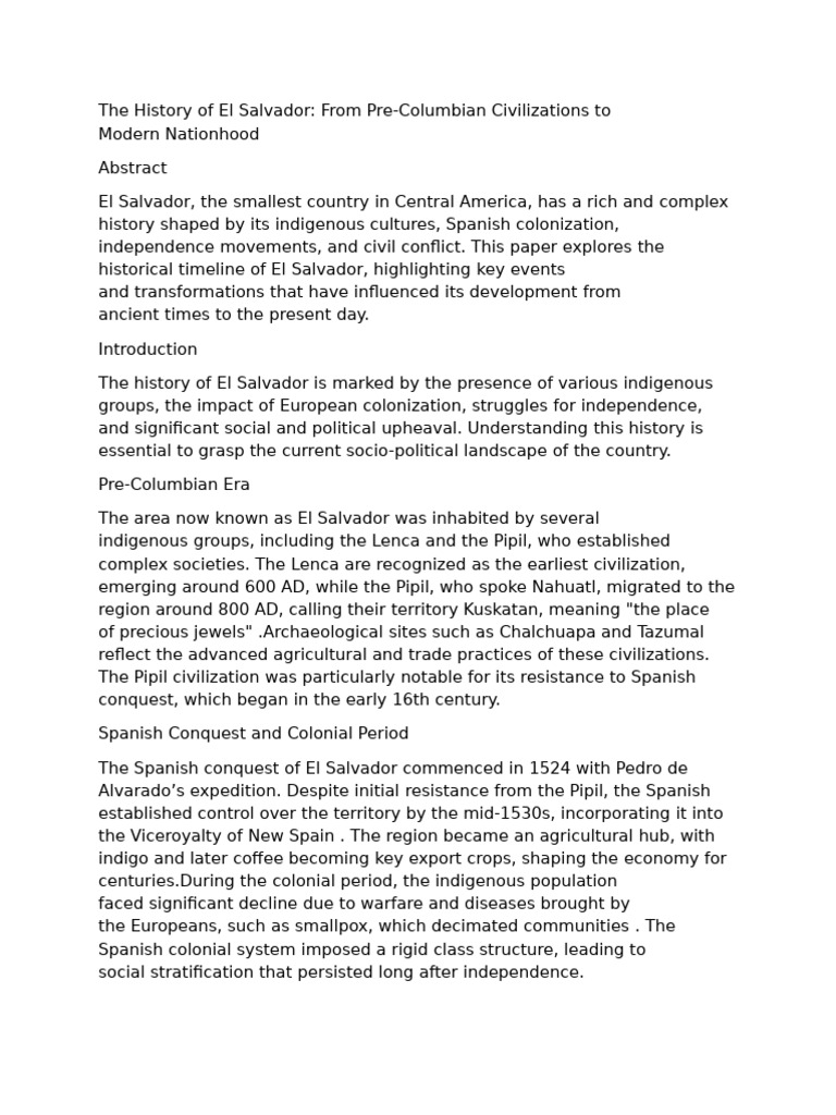 History of El Salvador | PDF