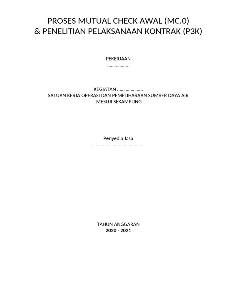 Format MC - Satker OP | PDF