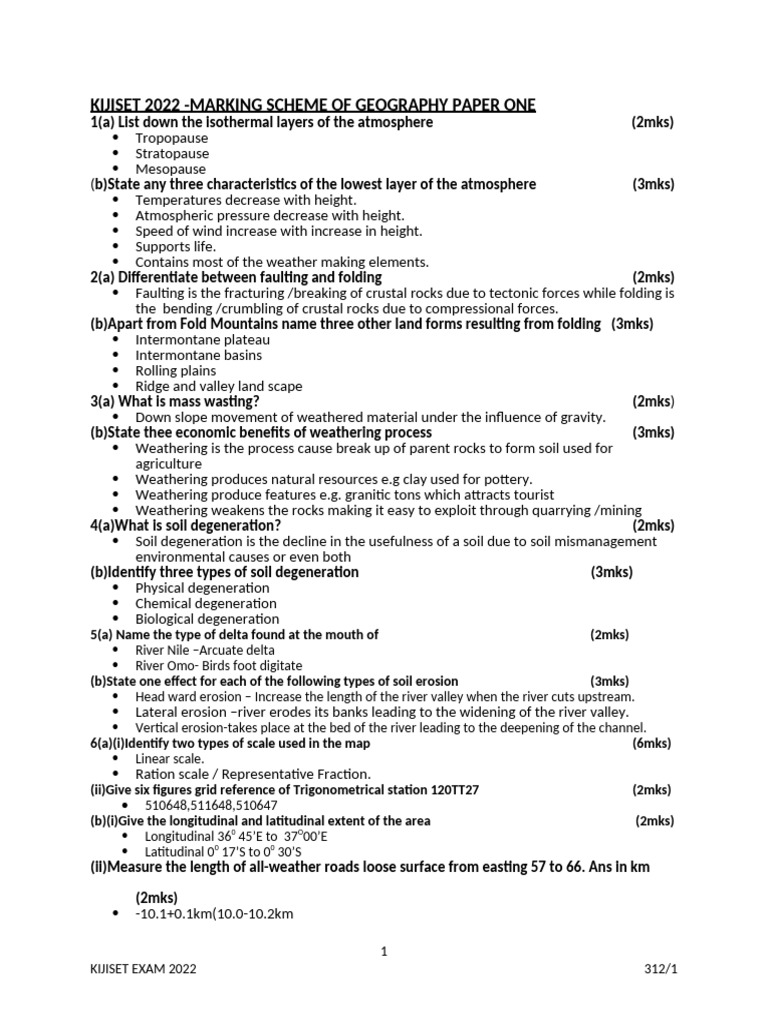 Geography Paper 1 Ms | PDF