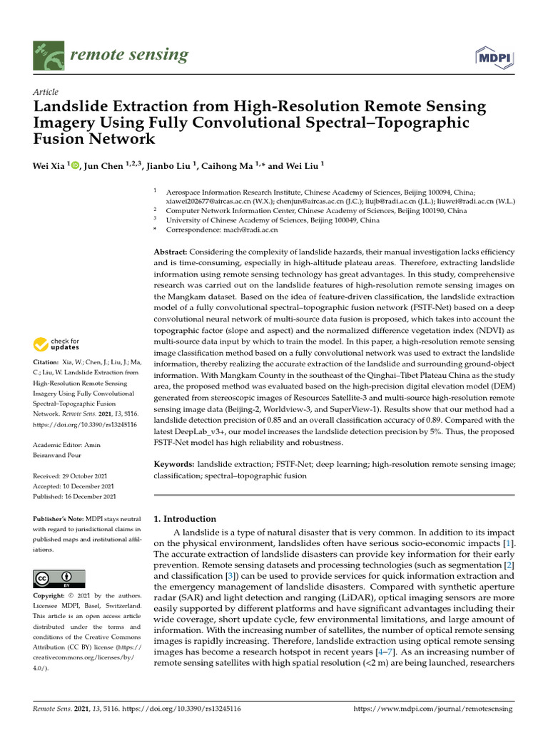 Landslide Extraction From High-Resolution Remote S | PDF