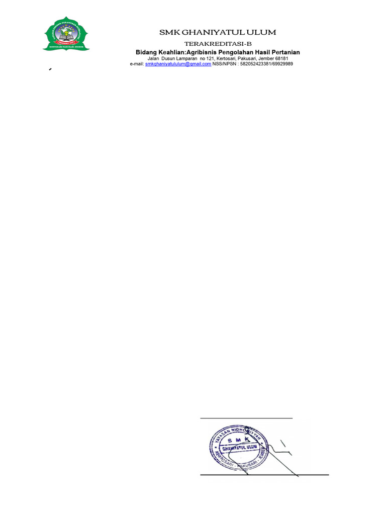 SK Anti Napza Smks Ghaniyatul Ulum | PDF