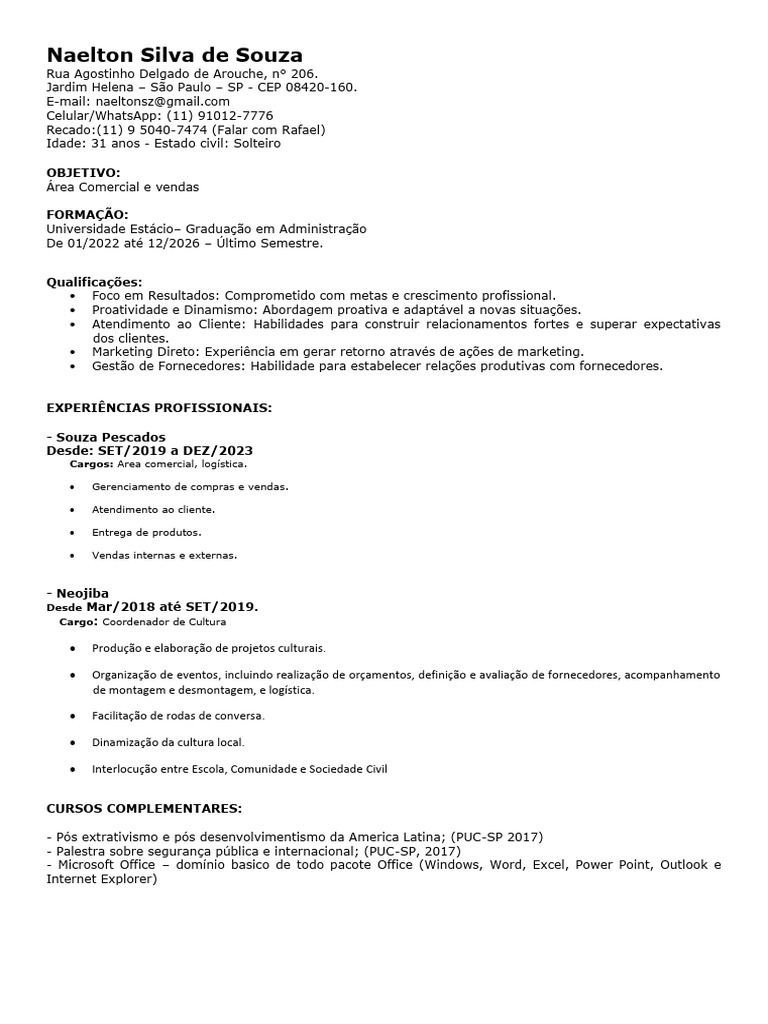 Naelton SIlva CV | PDF