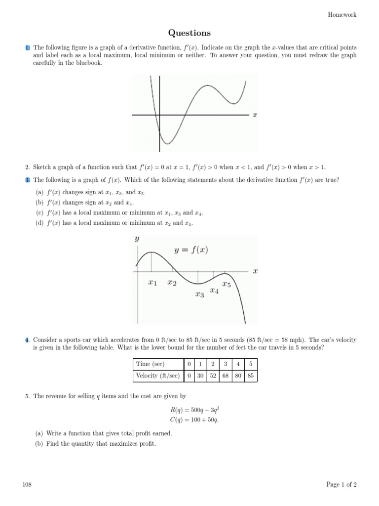 Midterm 2 Calc 1 | PDF