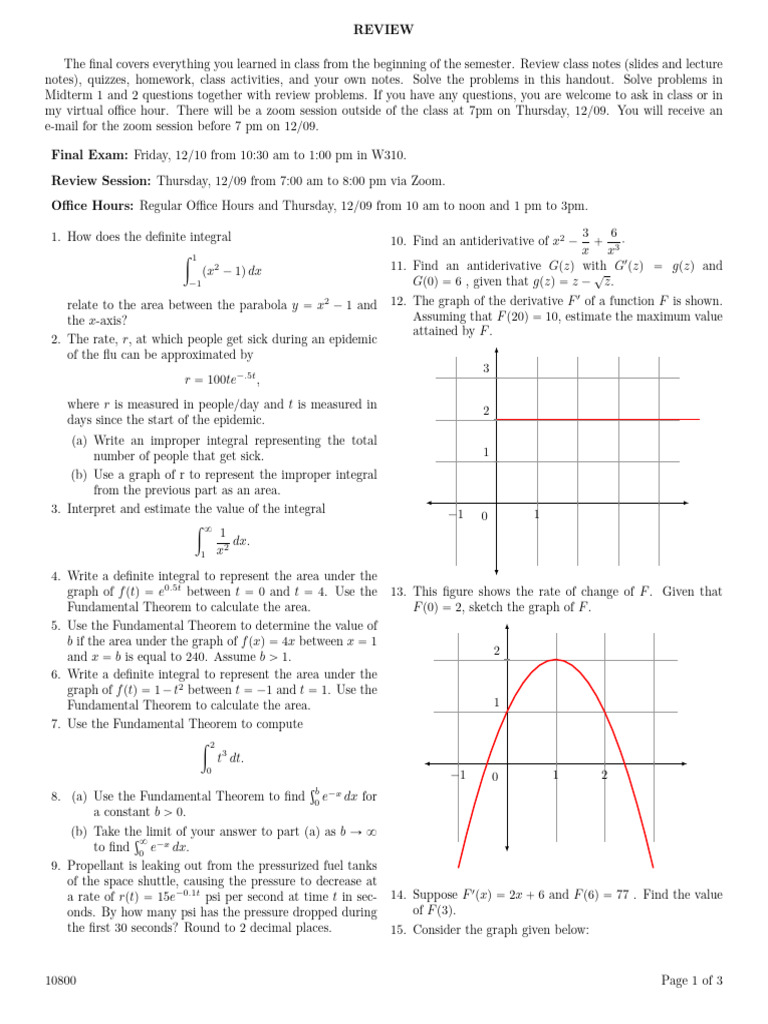 Review Final Calc 1 | PDF