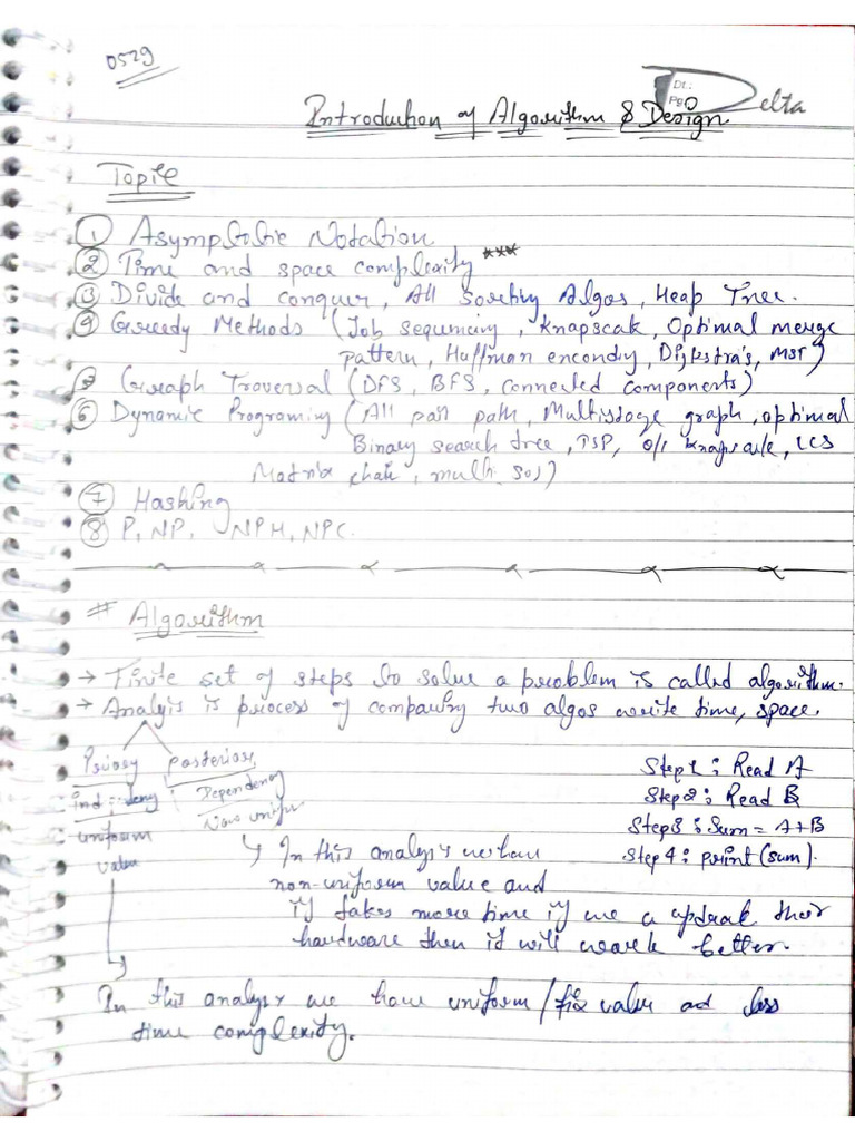 Algorithms Notes | PDF