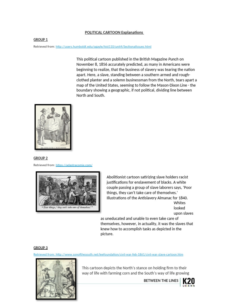 Political Cartoon Explanations | PDF