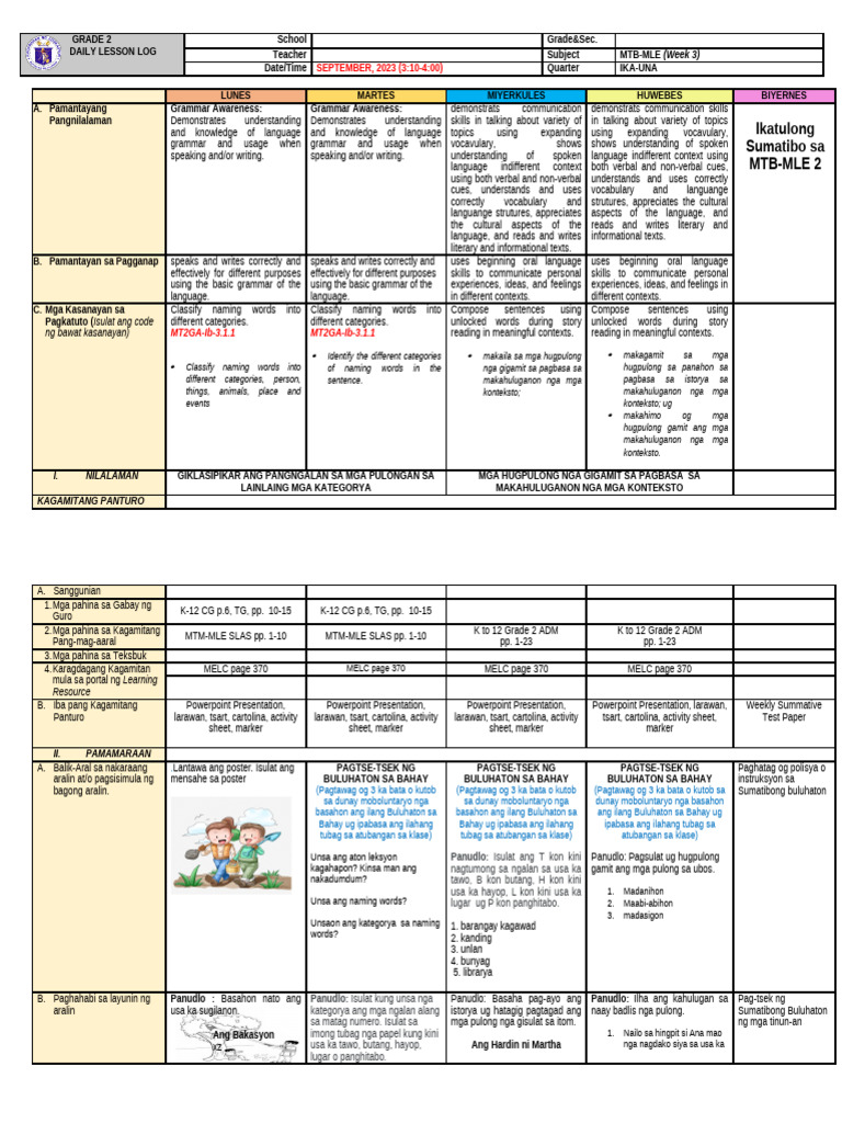 Q1 DLL MTB2 Week-3 | PDF