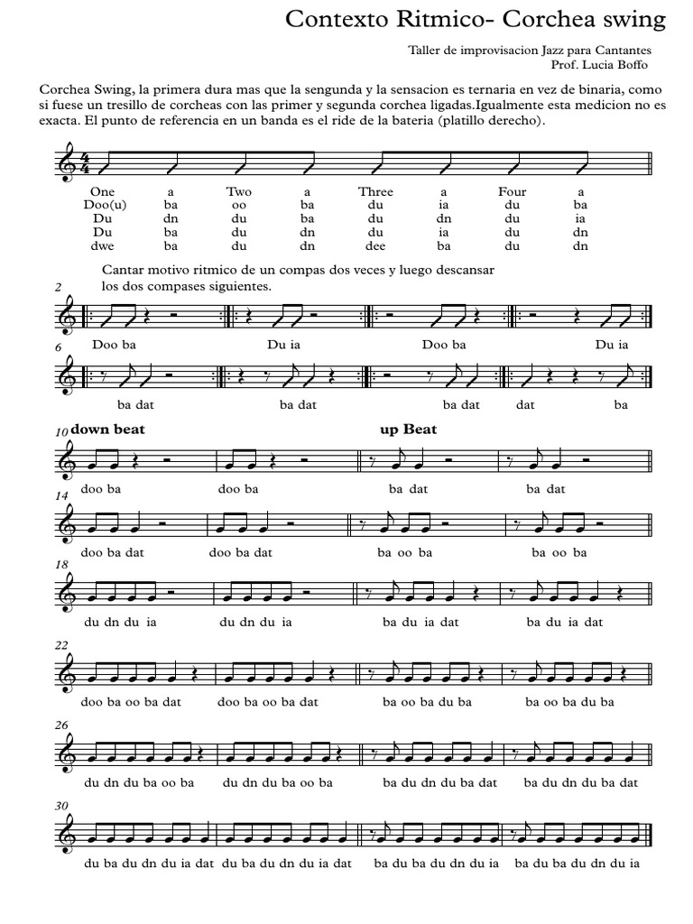 Contexto Ritmico II - Corchea Swing | PDF