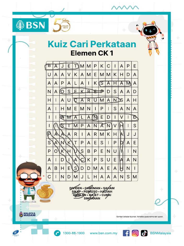 CK1 SM - Kuiz Cari Perkataan | PDF