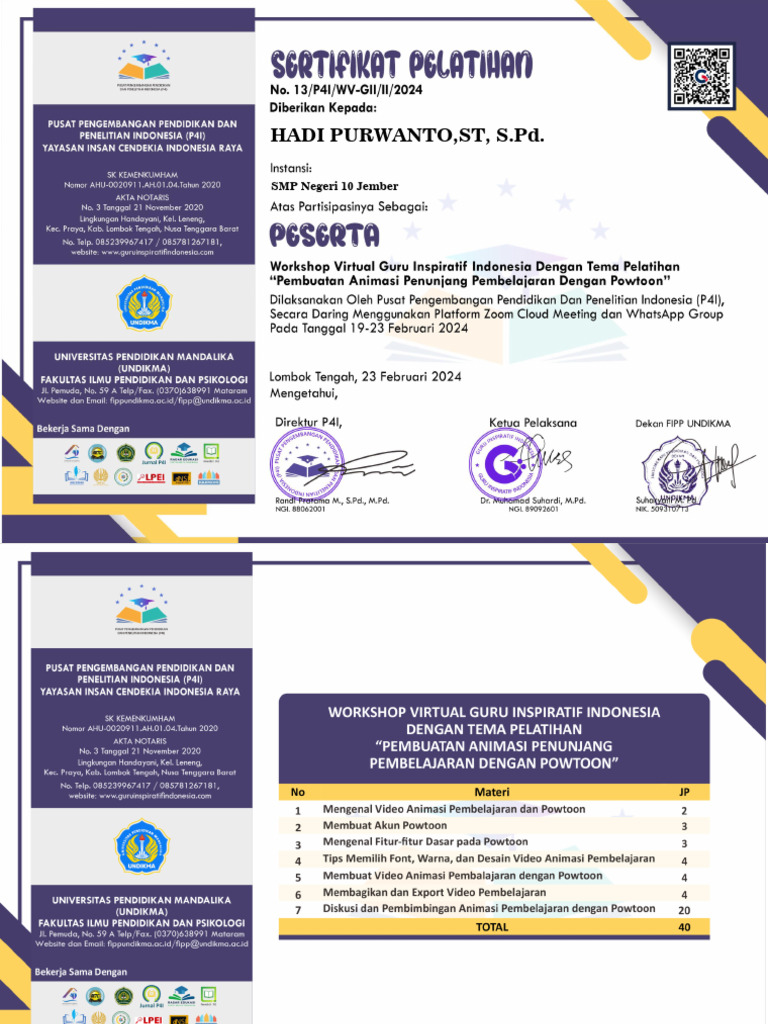 Bahan Sertifikat Roni Des | PDF