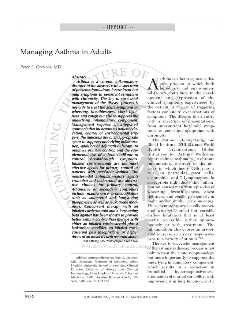 Manejo Del Asma en Adultos | PDF