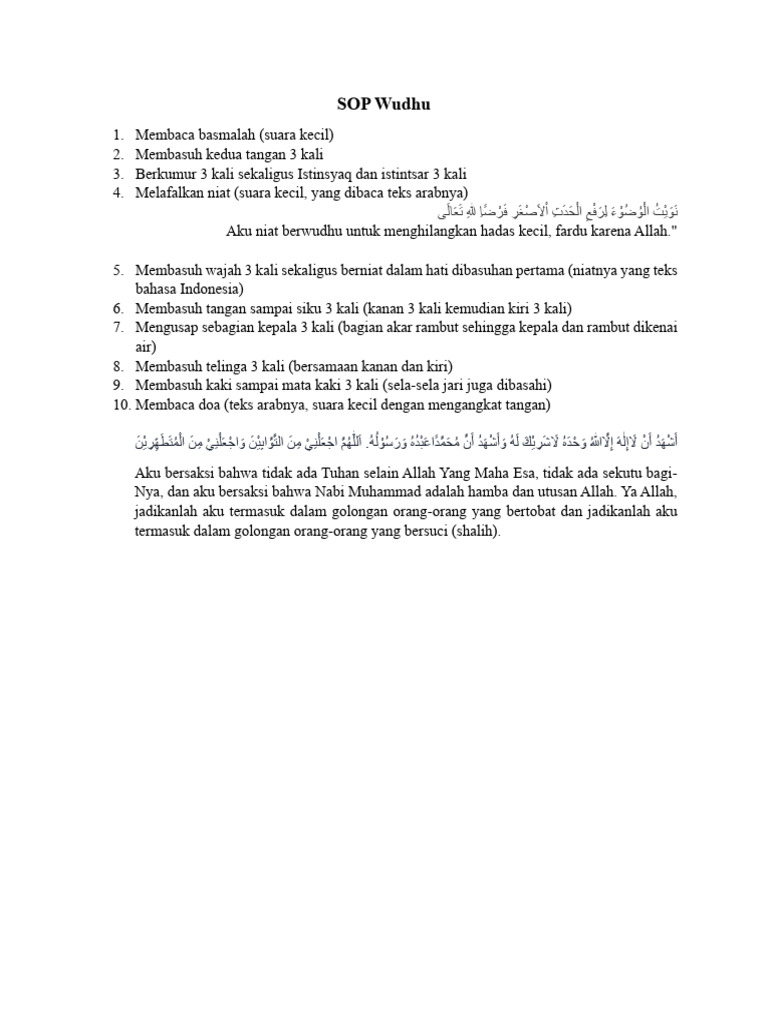 Tata Cara Wudhu | PDF