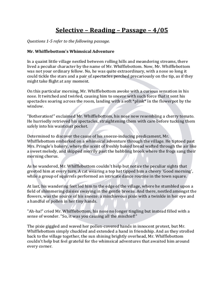 Selective Reading 0405 | PDF