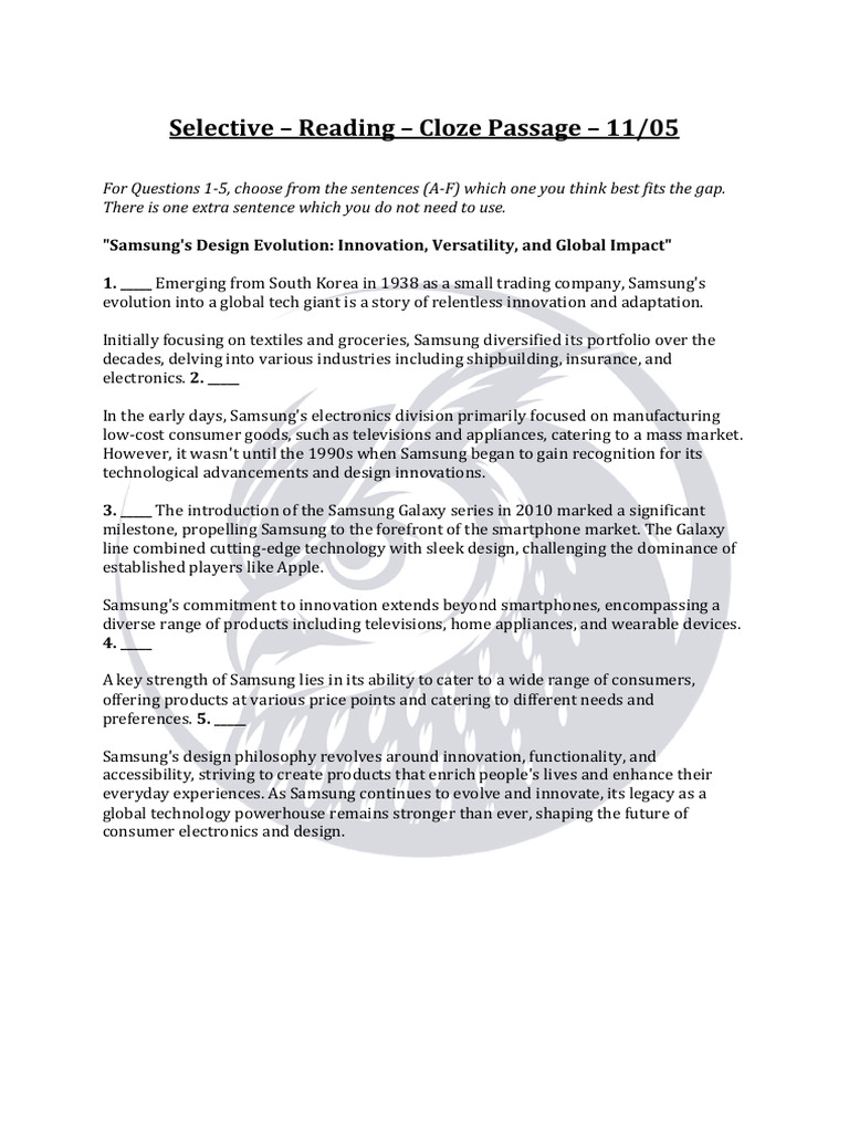 Selective Reading 1105 | PDF