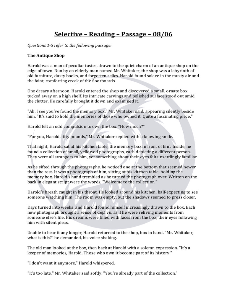 Selective Reading 0806 | PDF