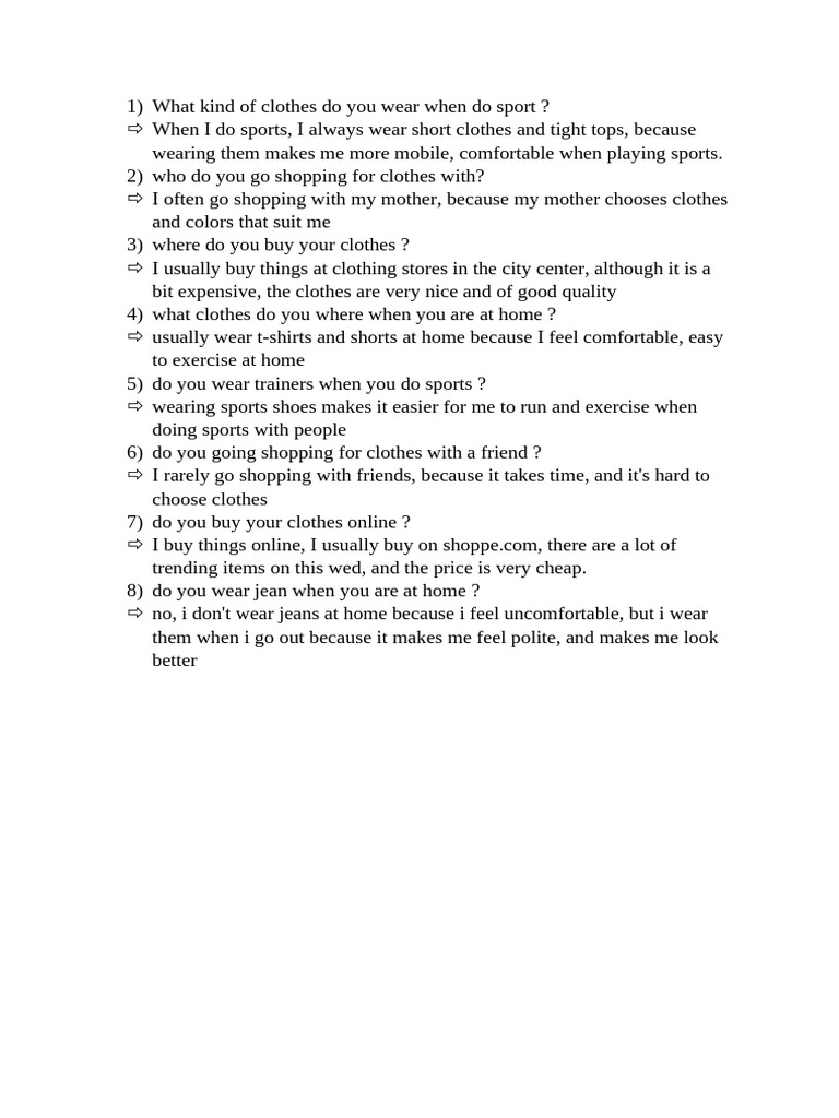Topic Clothes | PDF