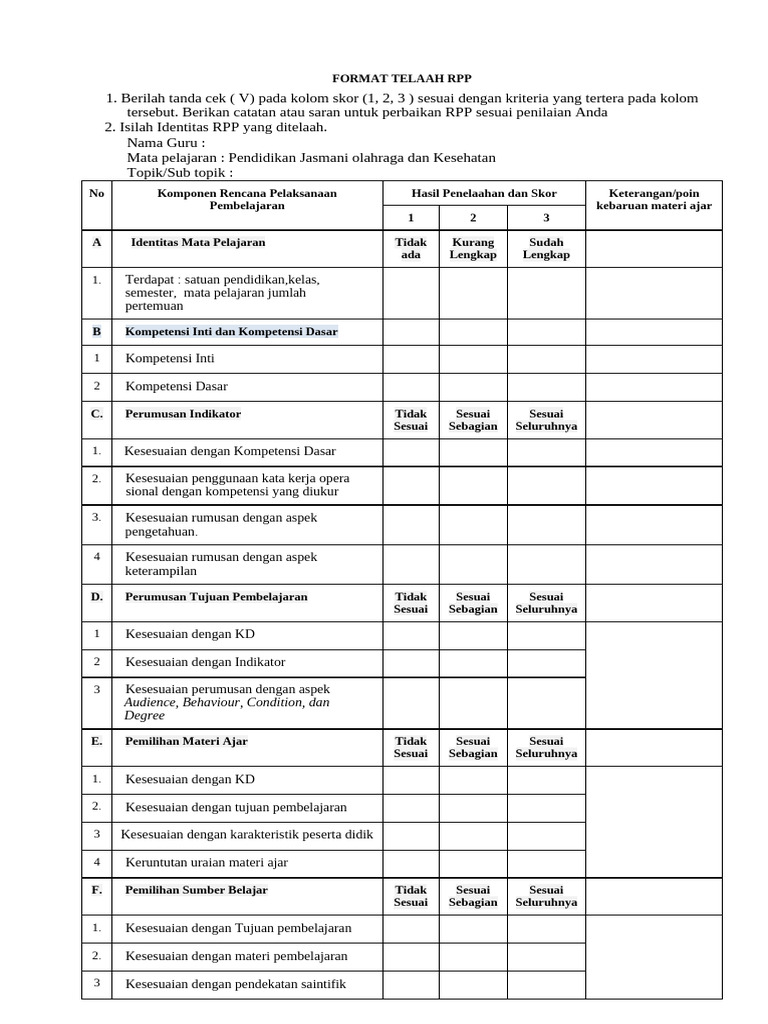 Telaah RPP | PDF
