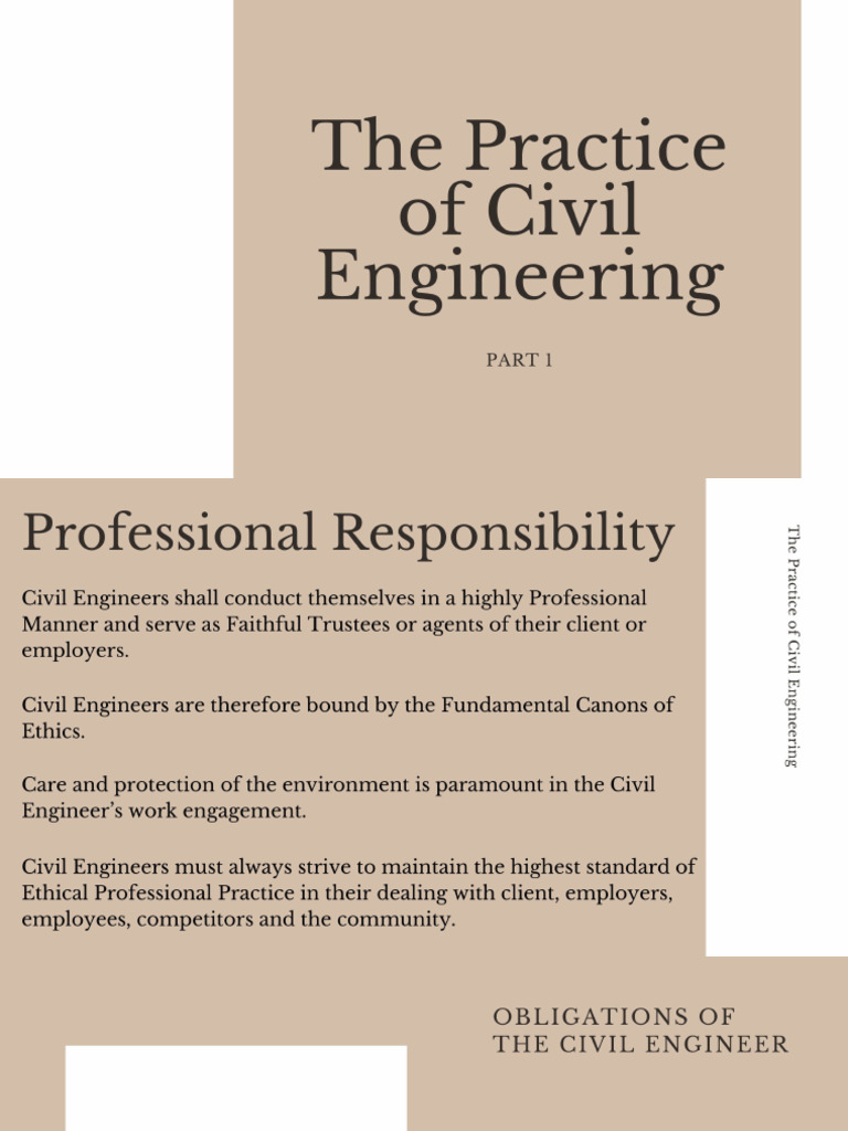 3.1 The Practice of Civil Engineering Part 1 | PDF