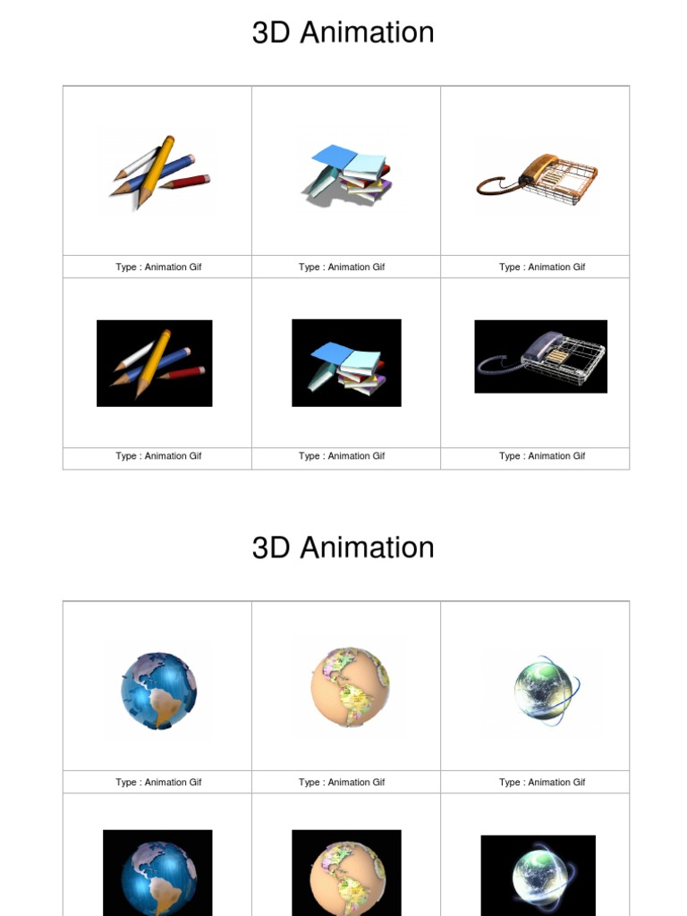 3D Animation GIF Collection | PDF | Games & Activities | Social Science