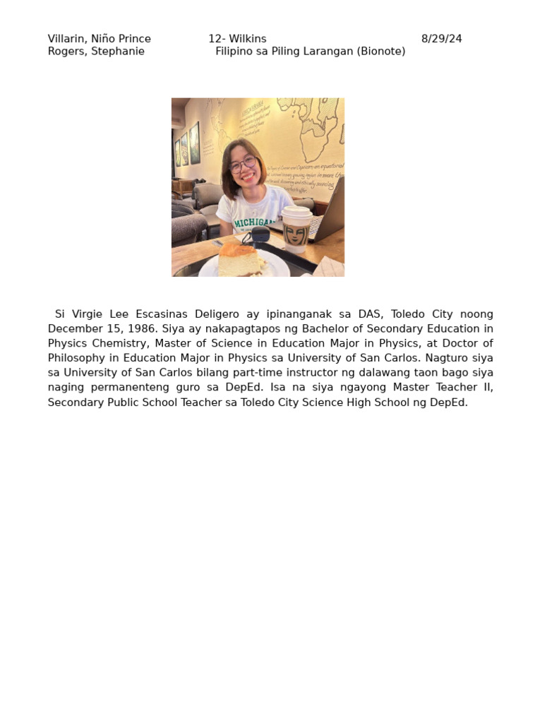 Bionote | PDF | Science & Mathematics