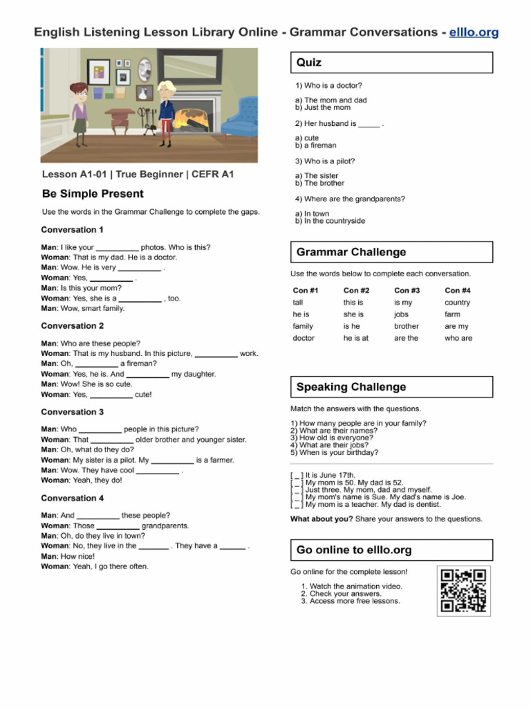 A1 Grammar Conversations Book | PDF