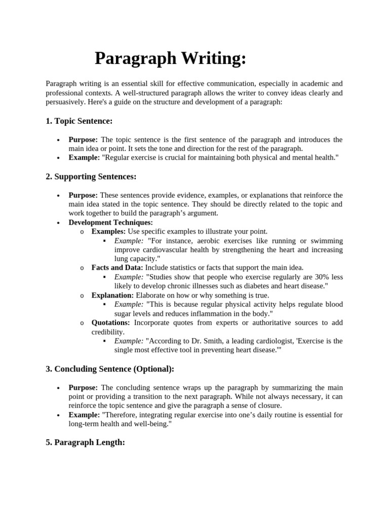 Paragraph Writing | PDF