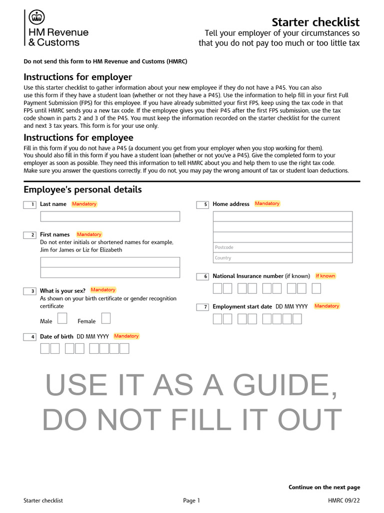 Starter_checklist guide | PDF