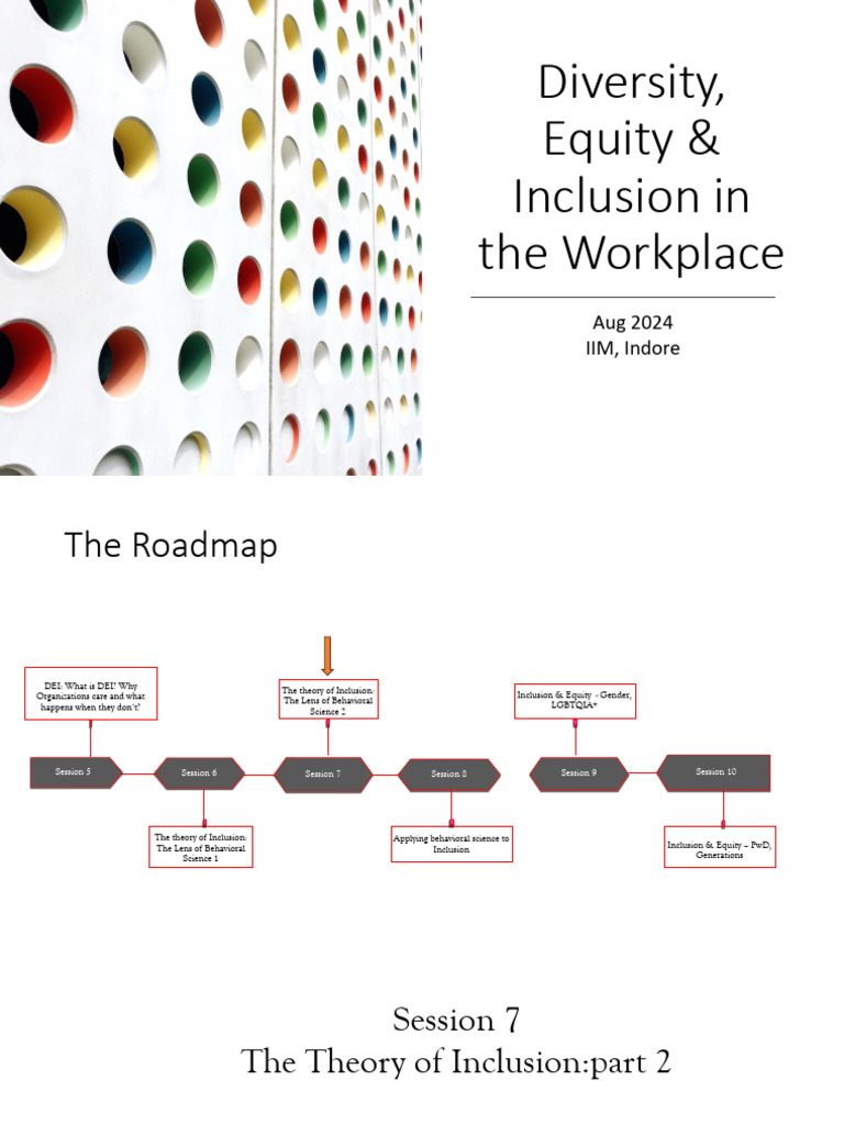 Diversity J Equity 0 Inclusion in The Workplace - Session 7 - Final | PDF