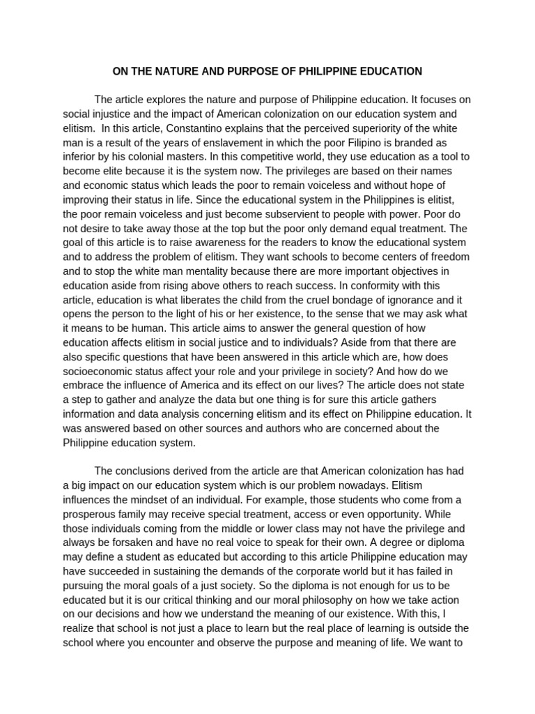 Nature and Purpose | PDF