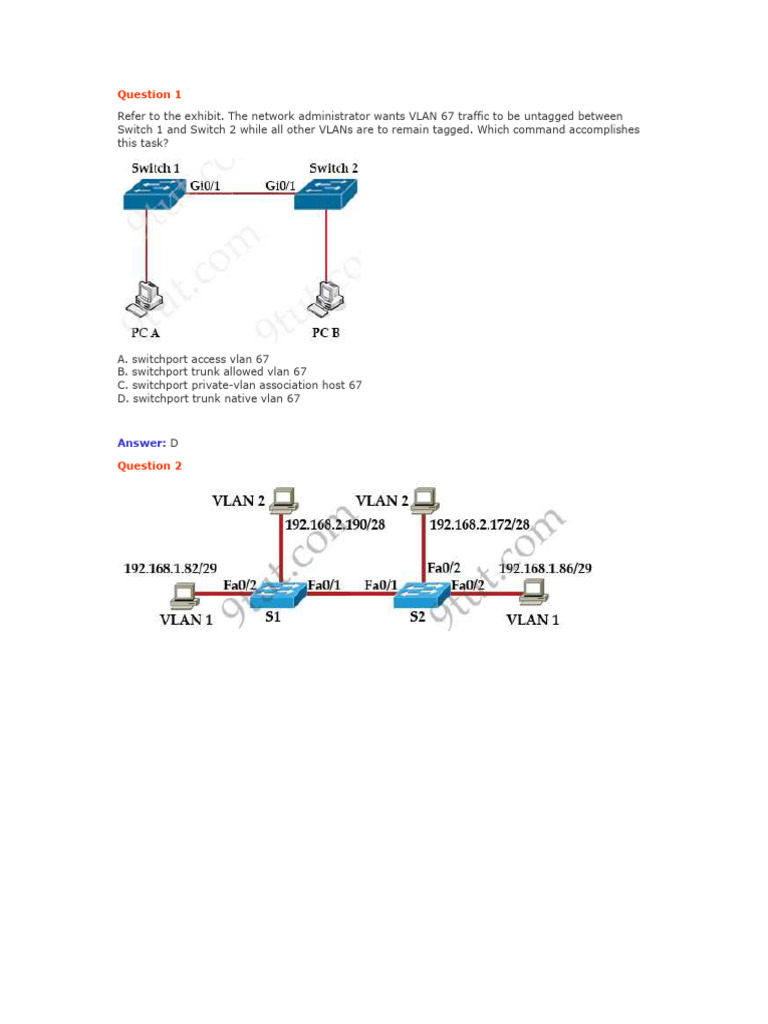 CCNA Training CCNAv7 (2020) - New Questions Part 2 | PDF