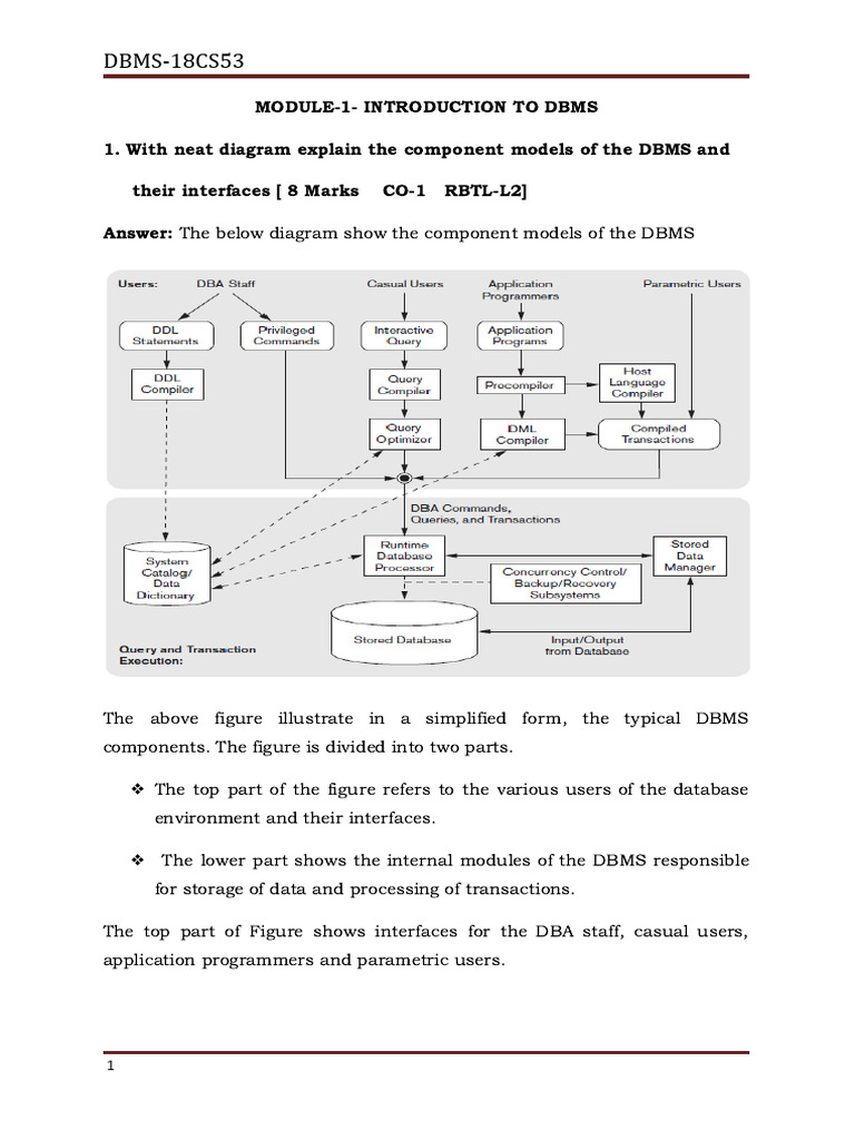 Dbms-Module-1 Solutions | PDF