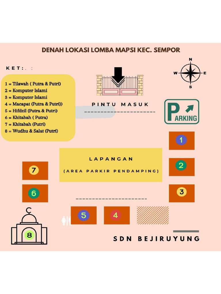 Denah Lokasi Lomba MAPSI Sempor | PDF