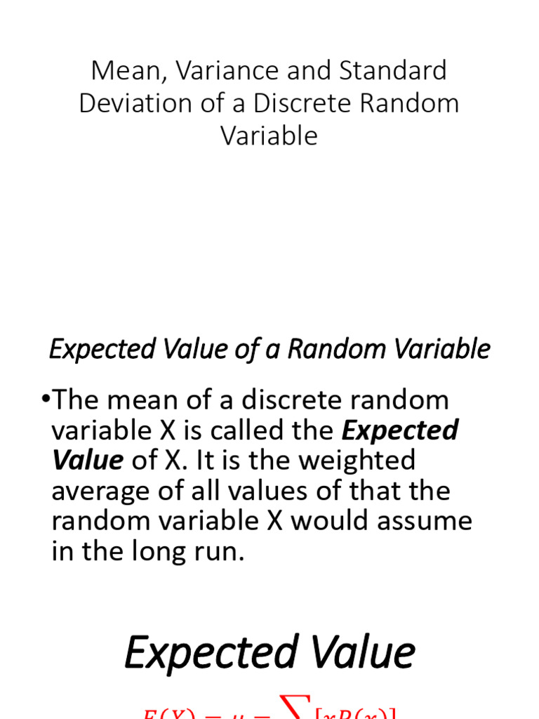 2mean, Variance and Standard Deviation of DRV | PDF