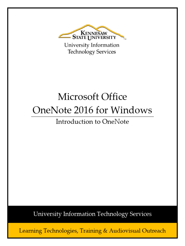 Introduction To Onenote 2016 | PDF