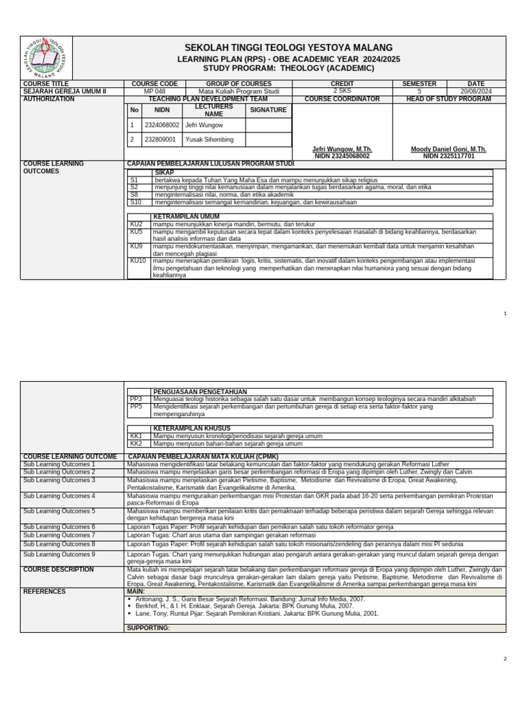 RPS Obe 2024 Sgu I | PDF