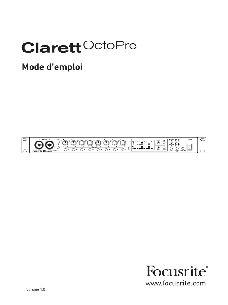 Clarett Octopre User Guidev1french | PDF