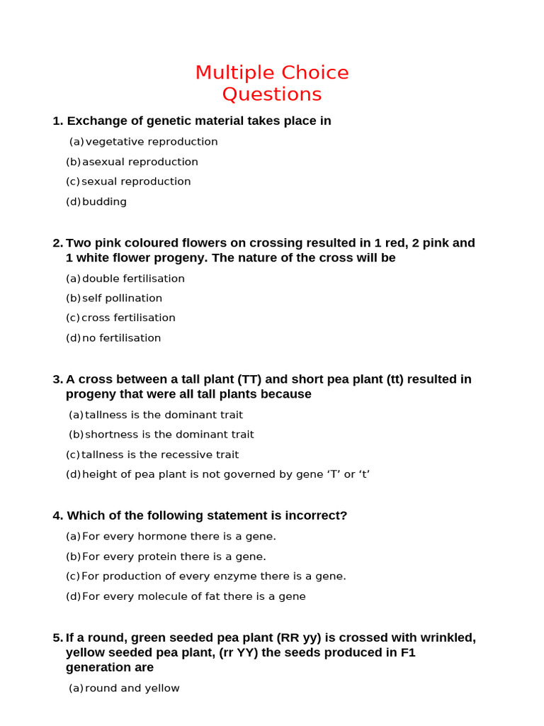 MCQ - Heredity and Evolution-1 | PDF