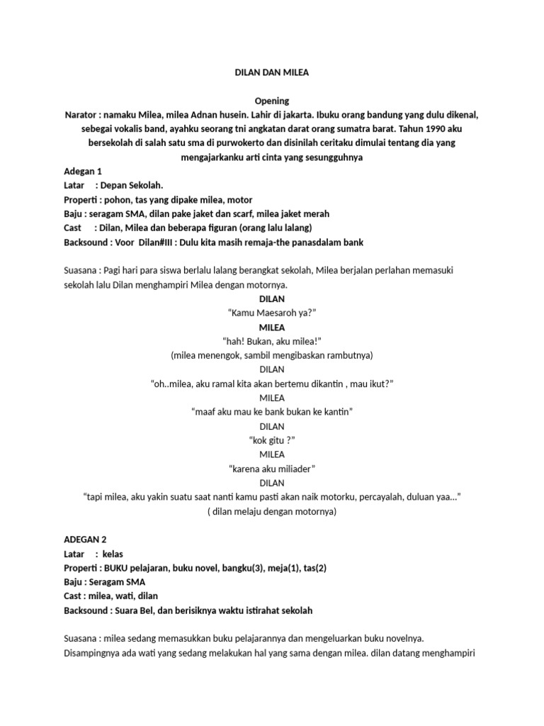 Kisah Cinta Dilan dan Milea | PDF