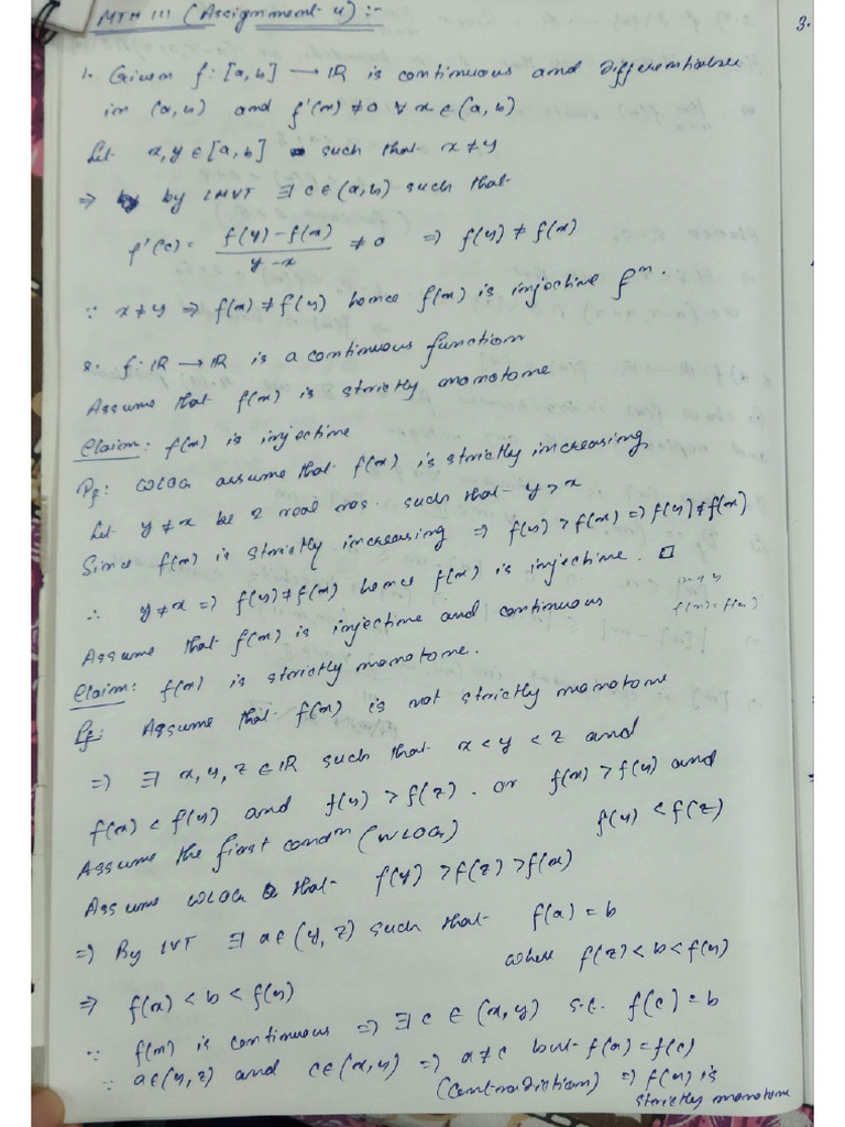 MTH 111 (Assignment 4 Soln) | PDF