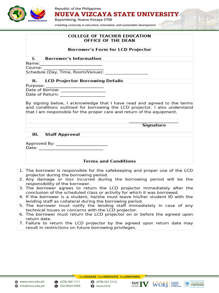 Borrower's Form LCD | PDF