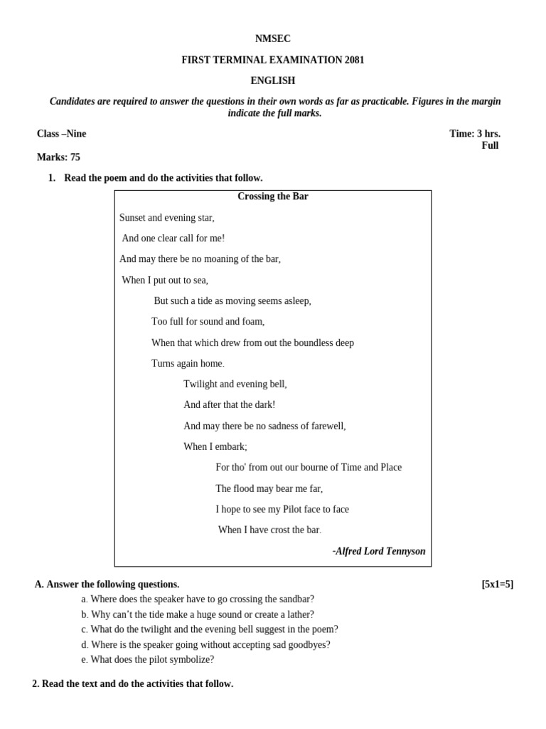 English 9 2081 | PDF