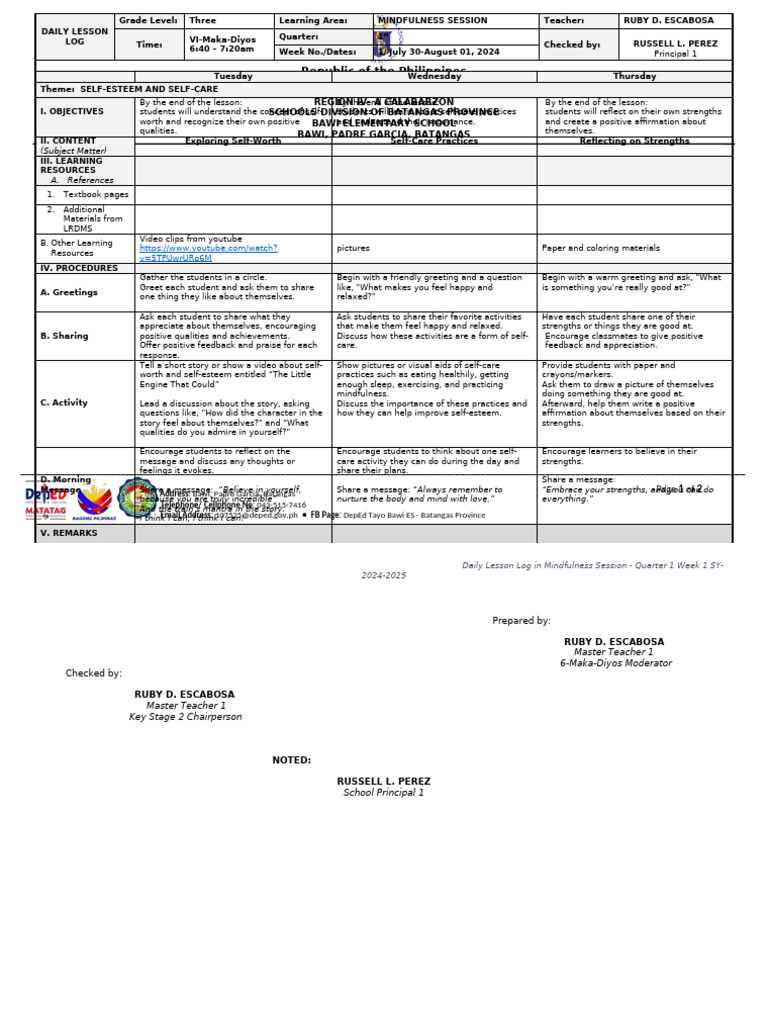 Mindfulness Session Template | PDF