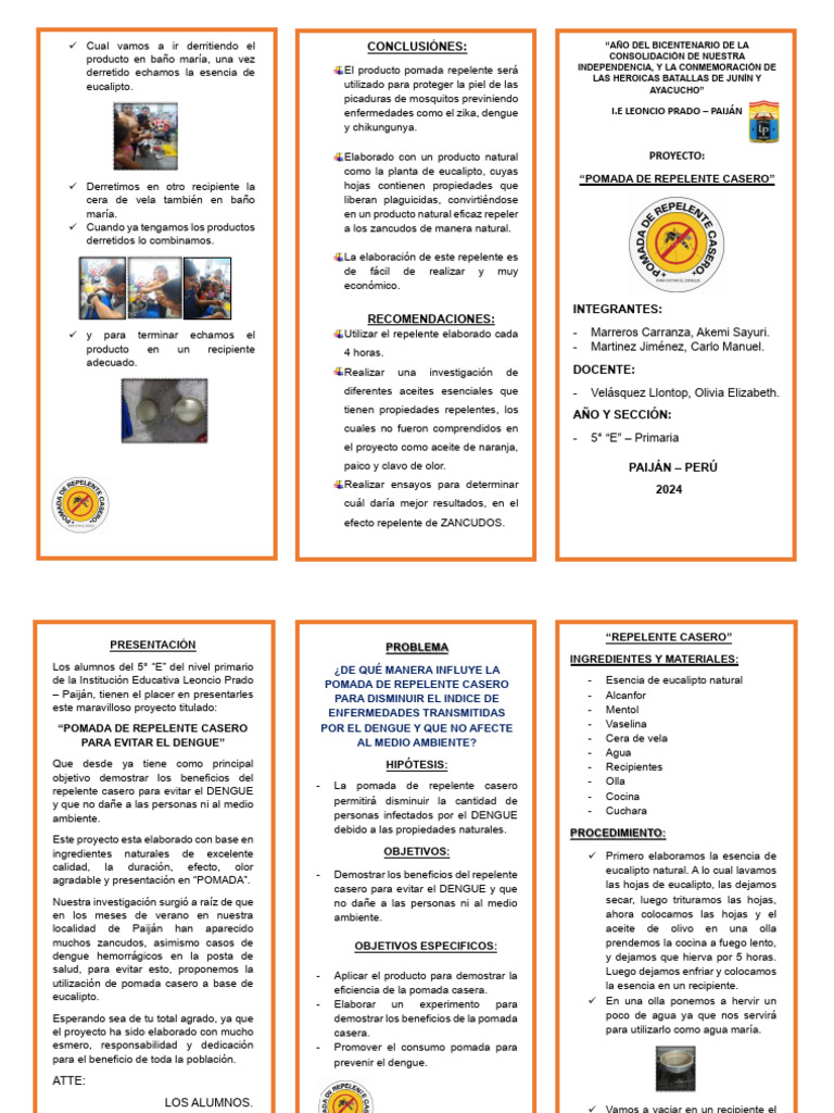 TRIPTICO Repelente | PDF