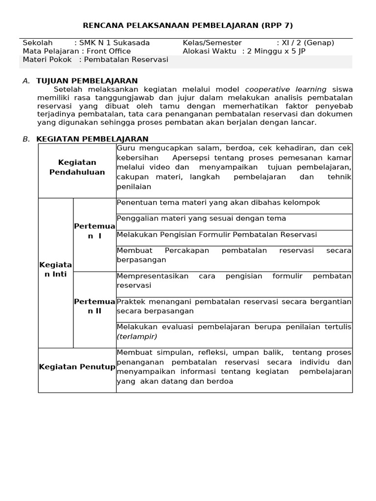 RPP KD 3.7 Front Office | PDF