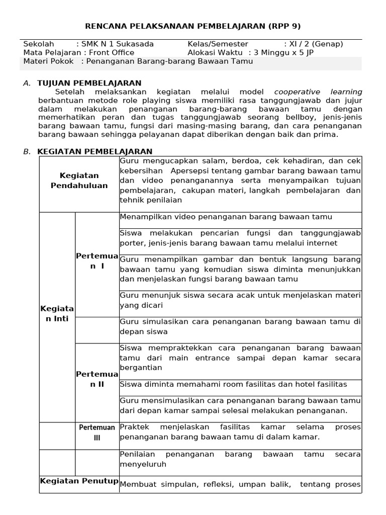 RPP KD 3.9 Front Office | PDF