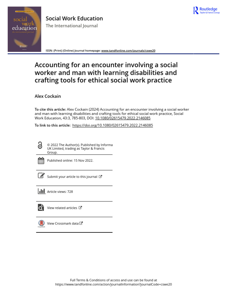 Accounting For An Encounter Involving A Social Worker and Man With ...